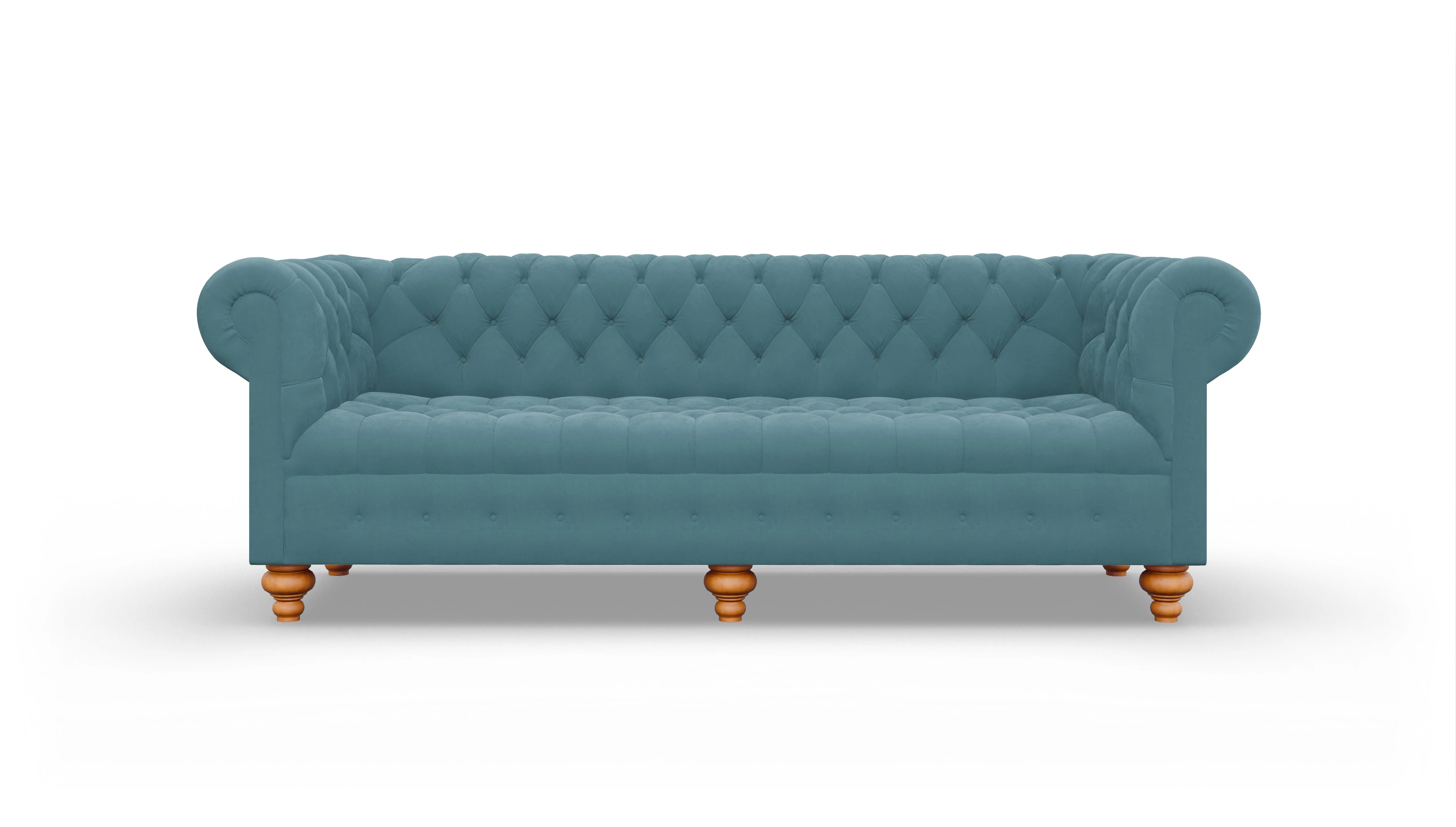 Chesterfield Samt Sofa Liberty Samt blau VON WILMOWSKY